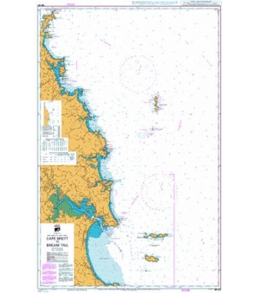 British Admiralty New Zealand Nautical Chart NZ521 Cape Brett to Bream Tail
