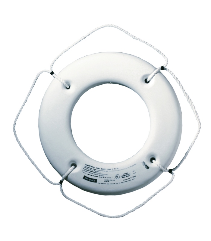 Jim Buoy - Hard Shell Ring Buoy - 30", White
