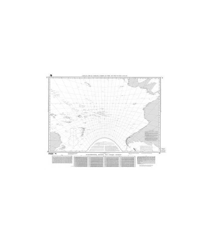 NGA Chart 63 Great Circle Sailing Chart of the South Pacific Ocean