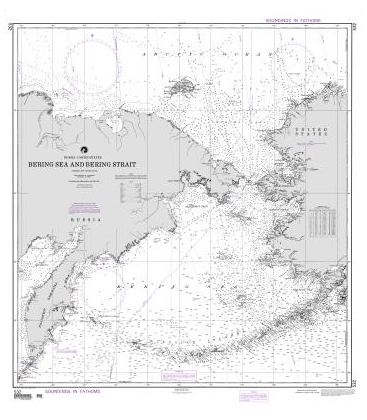 NGA Chart (formerly NIMA DMA) 532 Bering Sea and Bering Strait
