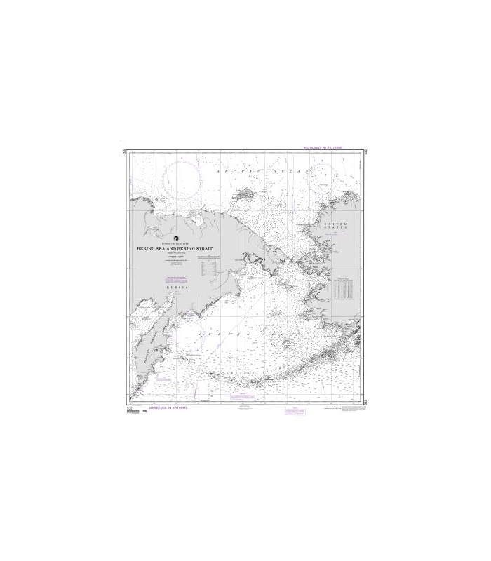 NGA Chart (formerly NIMA DMA) 532 Bering Sea and Bering Strait
