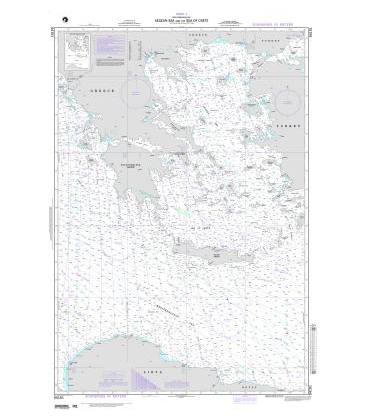 NGA Chart (formerly NIMA DMA) 54151 Aegean Sea and the Sea of Crete ...