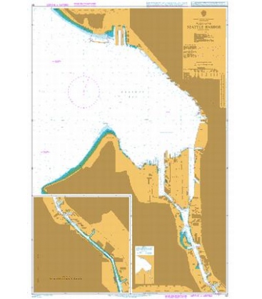 British Admiralty Nautical Chart 50 Puget Sound Seattle Harbor