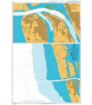 British Admiralty Nautical Chart 65 Approaches to Kochi (Cochin)