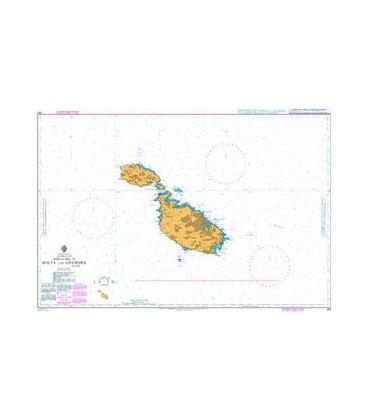 British Admiralty Nautical Chart 194 Approaches to Malta and Ghawdex (Gozo)