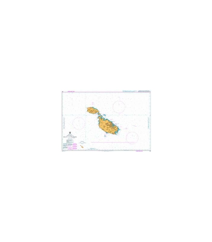 British Admiralty Nautical Chart 194 Approaches to Malta and Ghawdex (Gozo)