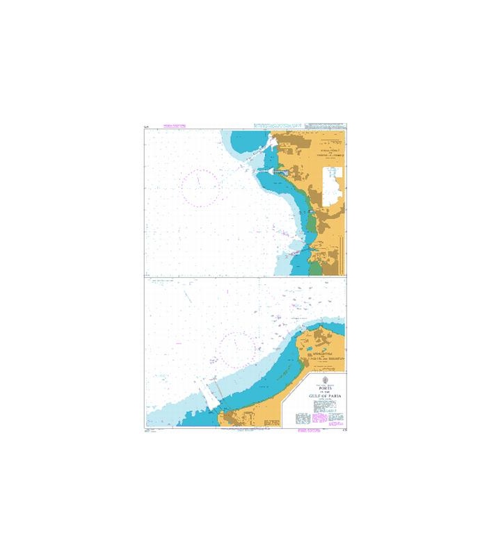 British Admiralty Nautical Chart 475 Ports in the Gulf of Paria