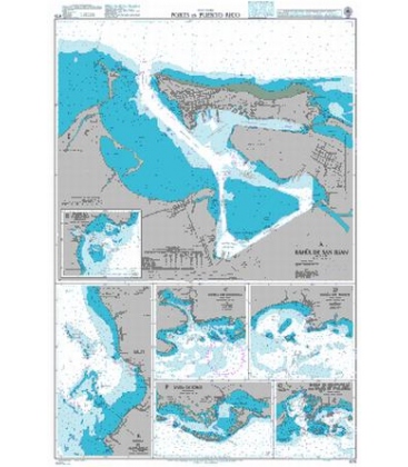 British Admiralty Nautical Chart 478 Ports in Puerto Rico