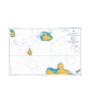 British Admiralty Nautical Chart 585 Nevis and Antigua to Northern Guadeloupe