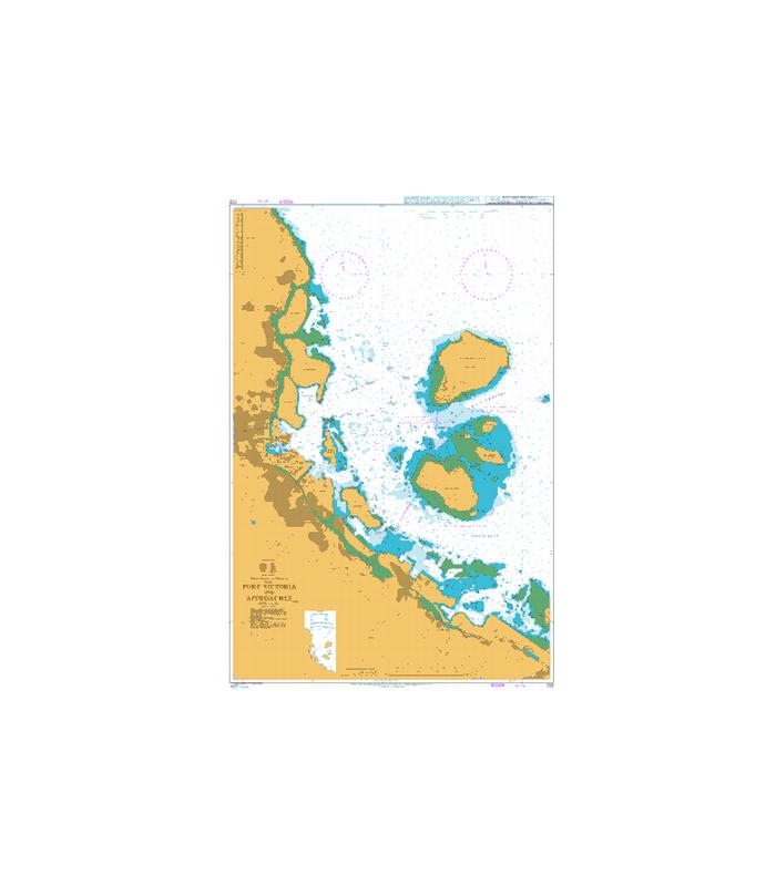 British Admiralty Nautical Chart 722 Port Victoria and Approaches