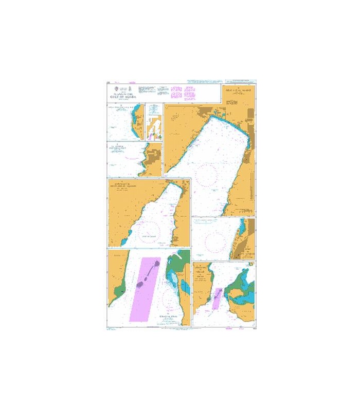 British Admiralty Nautical Chart 801 Plans in the Gulf of Aqaba
