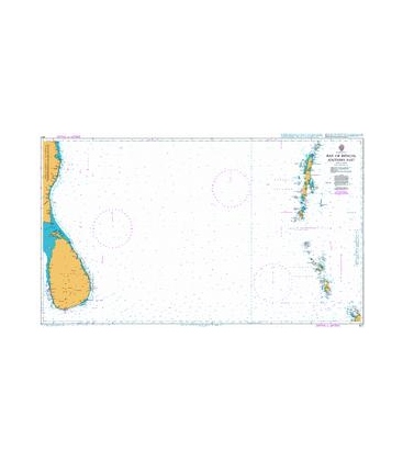 British Admiralty Nautical Chart 827 Bay of Bengal Southern Part