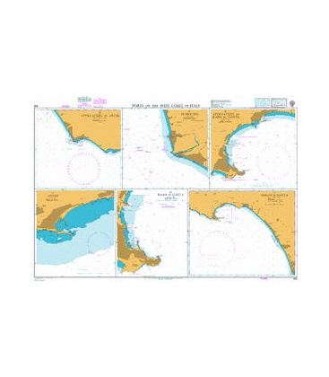 British Admiralty Nautical Chart 906 Ports on the West Coast of Italy