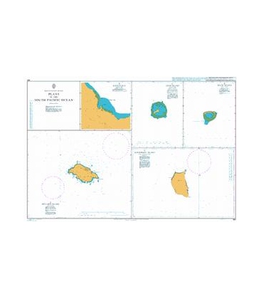British Admiralty Nautical Chart 991 Plans in the South Pacific Ocean
