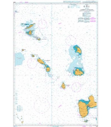 British Admiralty Nautical Chart 1025 Anguilla to Guadeloupe