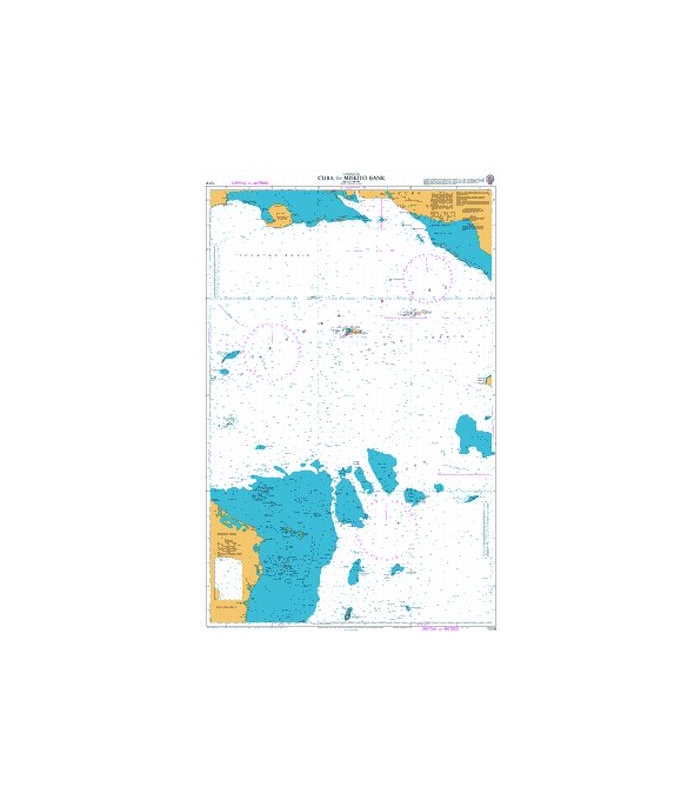 British Admiralty Nautical Chart 1218 Cuba to Miskito Bank