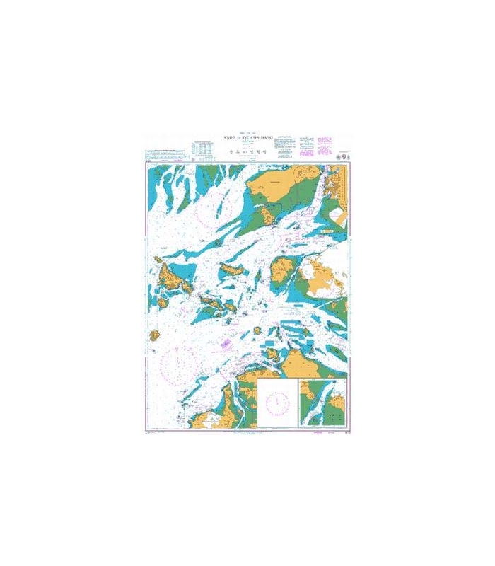 British Admiralty Nautical Chart 1270 Ando to Inch'on Hang