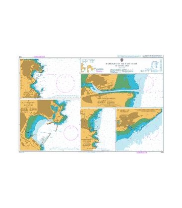 British Admiralty Nautical Chart 1438 Harbours on the East Coast of ...