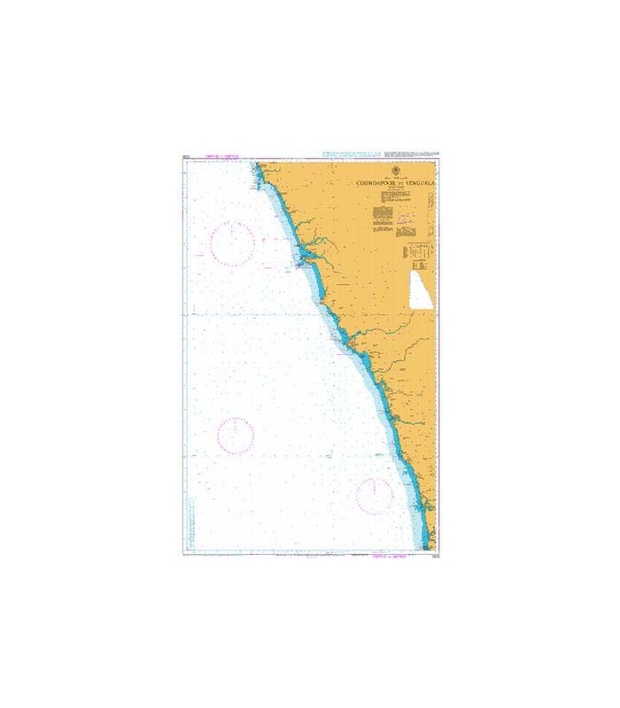 British Admiralty Nautical Chart 1509 Coondapoor to Vengurla