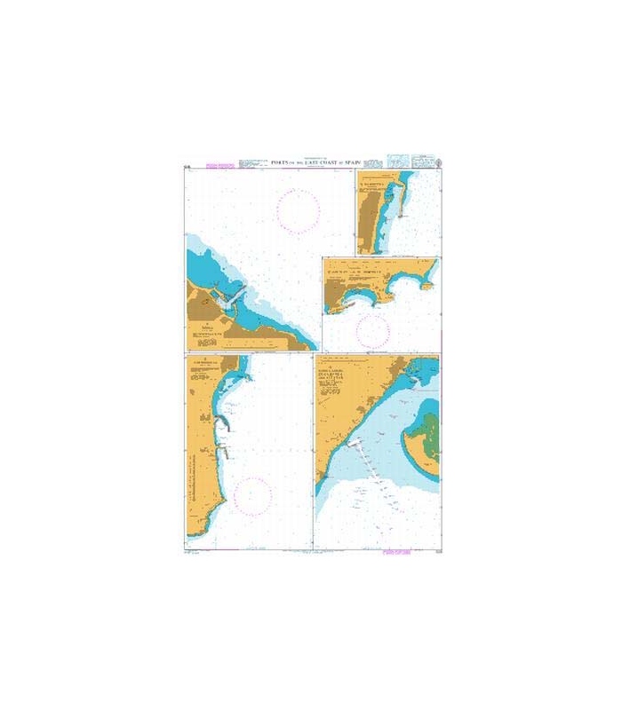 British Admiralty Nautical Chart 1515 Ports on the East Coast of Spain