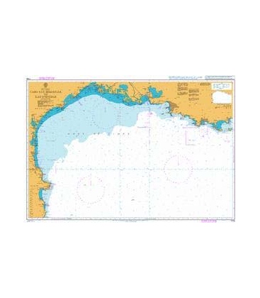 British Admiralty Naut Chart 1705 Cabo San Sebastian to Iles d'Hyeres