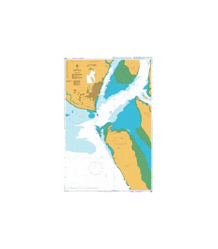 British Admiralty Nautical Chart 1885 Sittwe