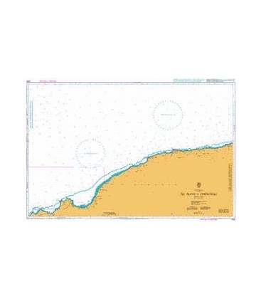 British Admiralty Nautical Chart 1909 Ile Plane to Cherchell