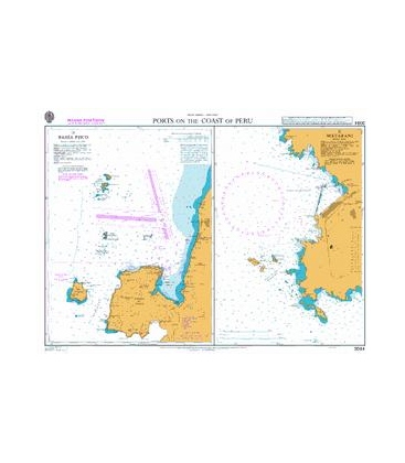 British Admiralty Nautical Chart 3084 Ports on the Coast of Peru