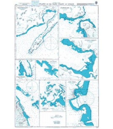 British Admiralty Nautical Chart 3475 Plans on the East Coast of Luzon