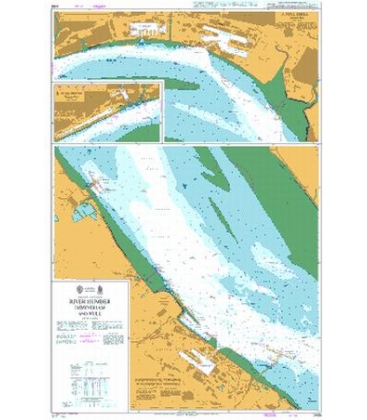 British Admiralty Nautical Chart 3496 River Humber Immingham and Hull