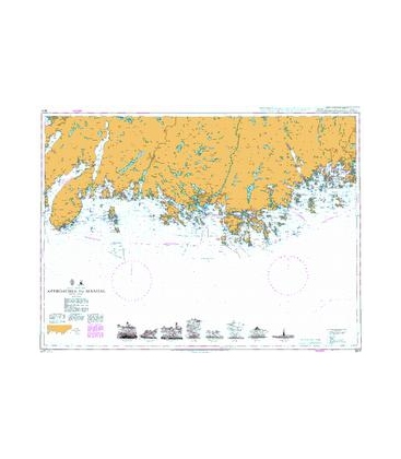 British Admiralty Nautical Chart 3517 Approaches to Mandal
