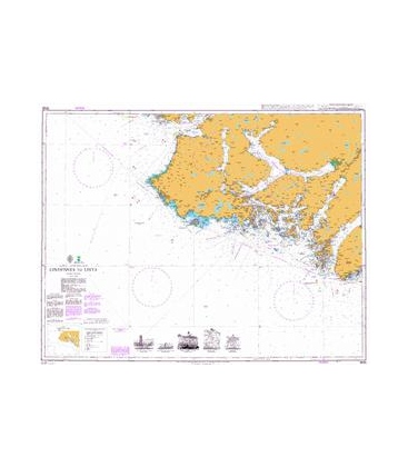 British Admiralty Nautical Chart 3535 Lindesnes to Lista