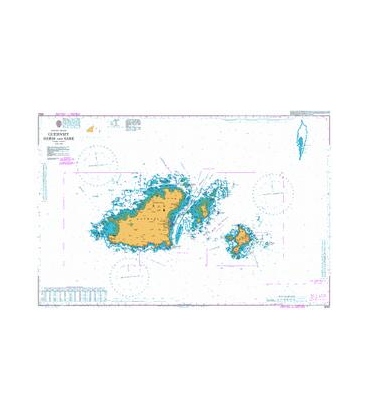 British Admiralty Nautical Chart 3654 Guernsey Herm and Sark