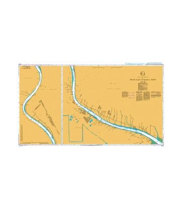British Admiralty Nautical Chart 3843 Inner Bar to Kabda Point