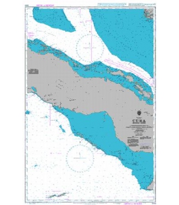 British Admiralty Nautical Chart 3866 Cuba Middle Sheet