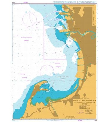 British Admiralty Nautical Chart 3931 Approaches to Manila including ...