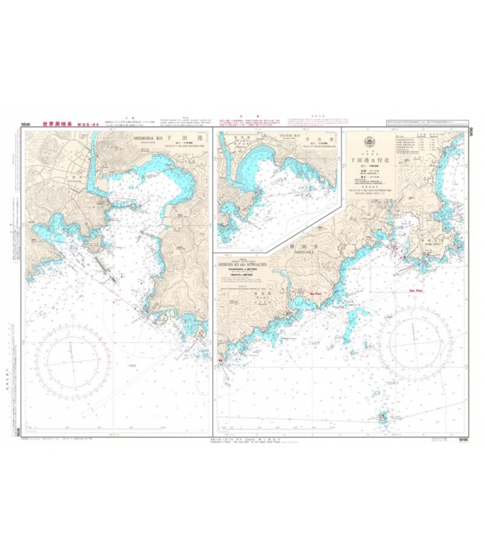 Japan Hydrographic Association (JHA) Nautical Chart W96 Shimoda Ko and ...