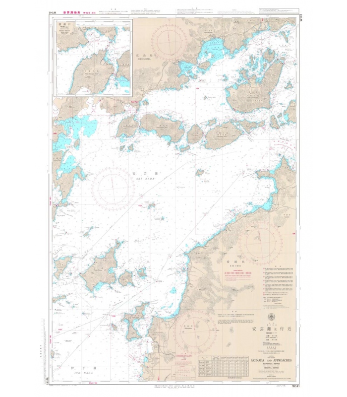 Japan Hydrographic Association (JHA) Nautical Chart W141 Aki Nada and ...
