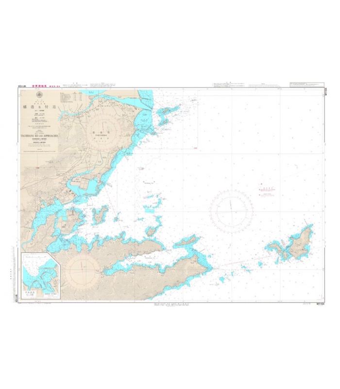 Japan Hydrographic Association (JHA) Nautical Chart W1104 Tachibana Ko ...
