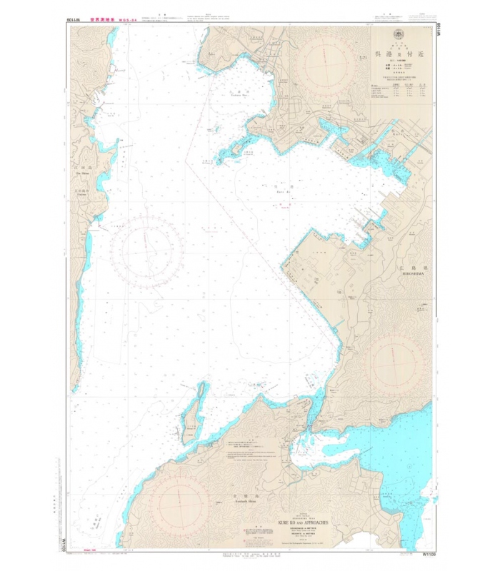 Japan Hydrographic Association (JHA) Nautical Chart W1109 Kure Ko and ...