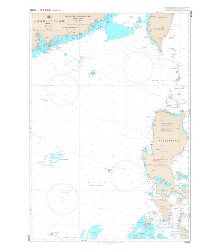 JHA Nautical Chart W1500 Taiwan Strait to Mindoro Strait