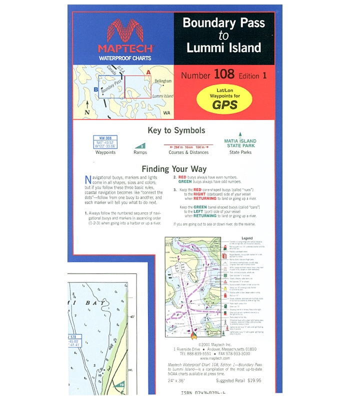 Boundary Pass to Lummi Island Waterproof Chart - Richardson's Maptech