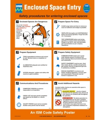 Safety & Training Posters (White vinyl) Poster, Enclosed space entry ...