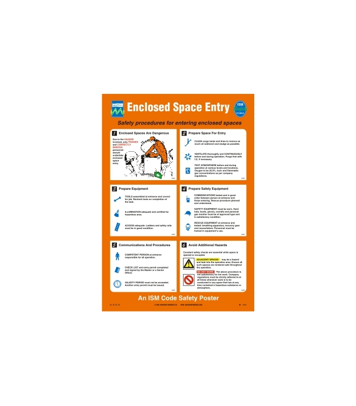 Safety & Training Posters (White vinyl) Poster, Enclosed space entry ...