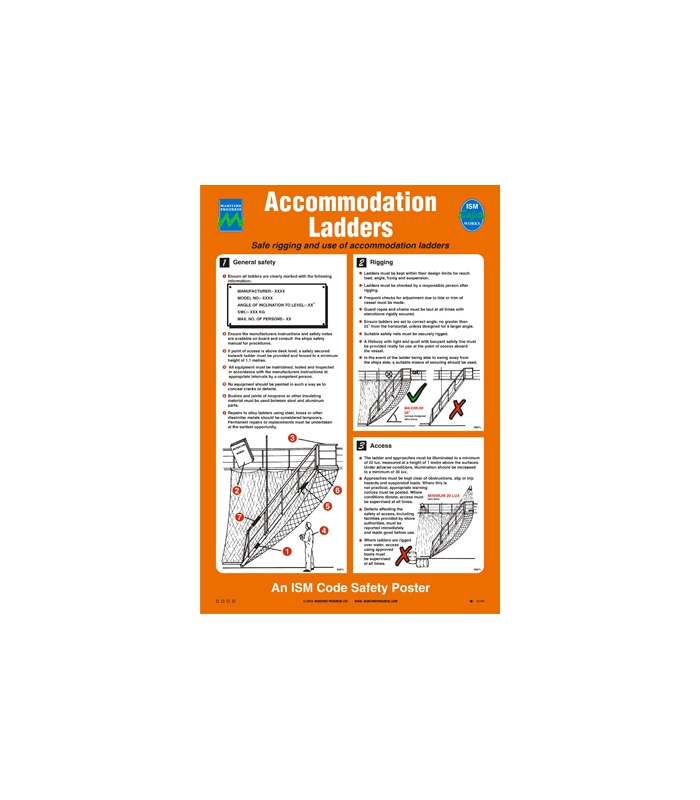 Safety & Training Posters (White vinyl) Poster, Accommodation ladders ...