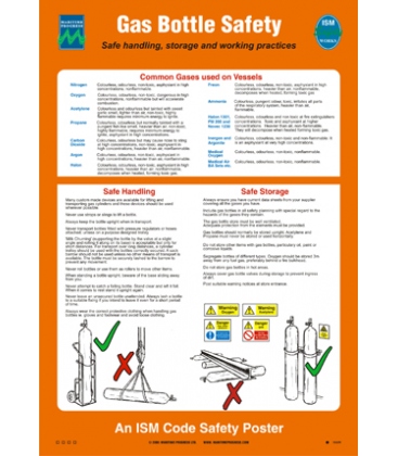 Safety & Training Posters Operational (White vinyl) Poster, Gas bottle ...