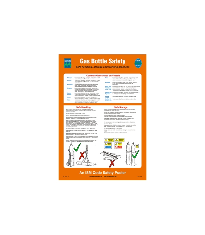 Safety & Training Posters Operational (White vinyl) Poster, Gas bottle ...