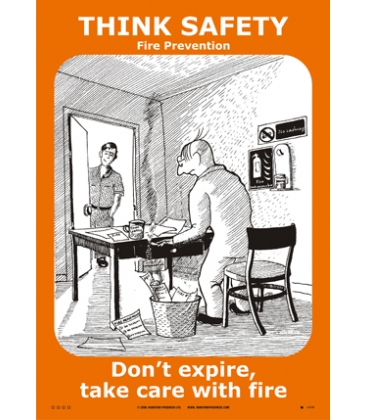 Safety & Training Posters Think Safety (White Vinyl) Poster, Fire ...