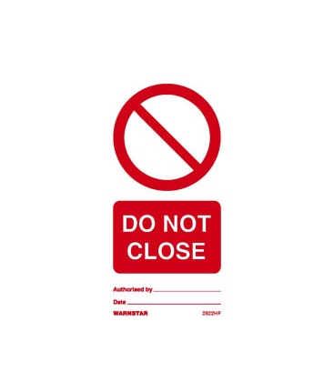 Temporary Tie Tag (White,rigid PVC) Tie tag, Do not close - Pack of 10