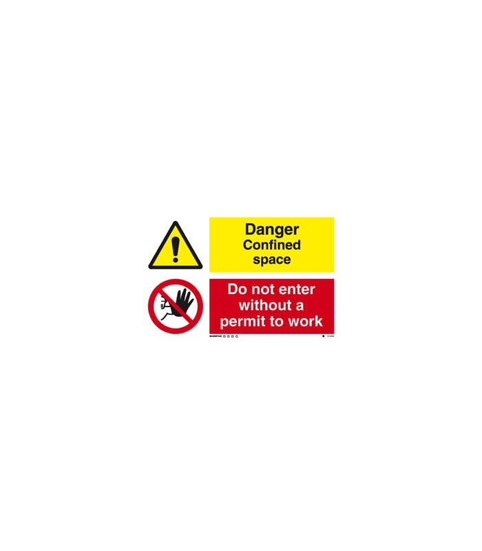 Combination Signs (White, rigid PVC) Danger exp. risk / Important Close ...